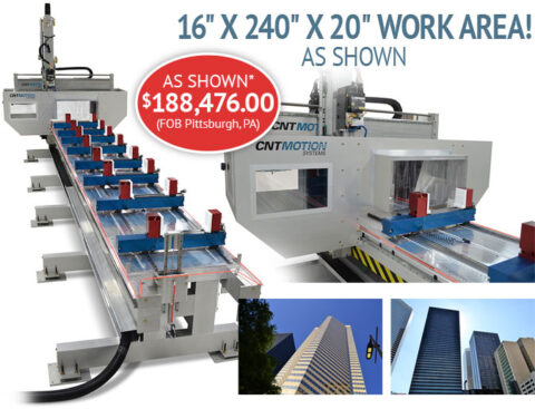 Curtain Wall CNC Machine with Vises - CNT Motion Systems